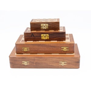 Mini Travel Chess Set Wood With Storage Personalized Gifts for Him ...