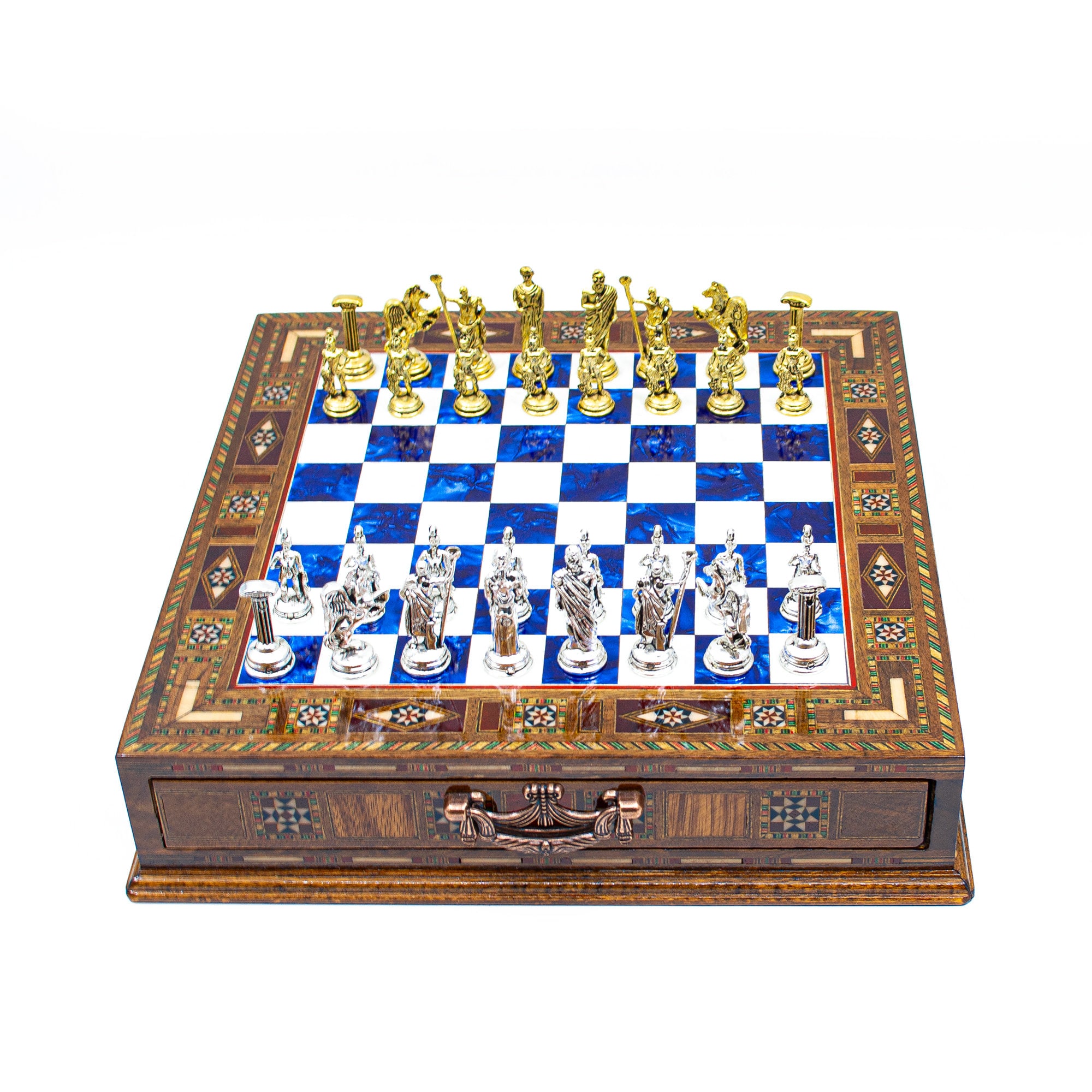 Colorful Chess Board With Storage Chess Pieces Roman Style Premium ...