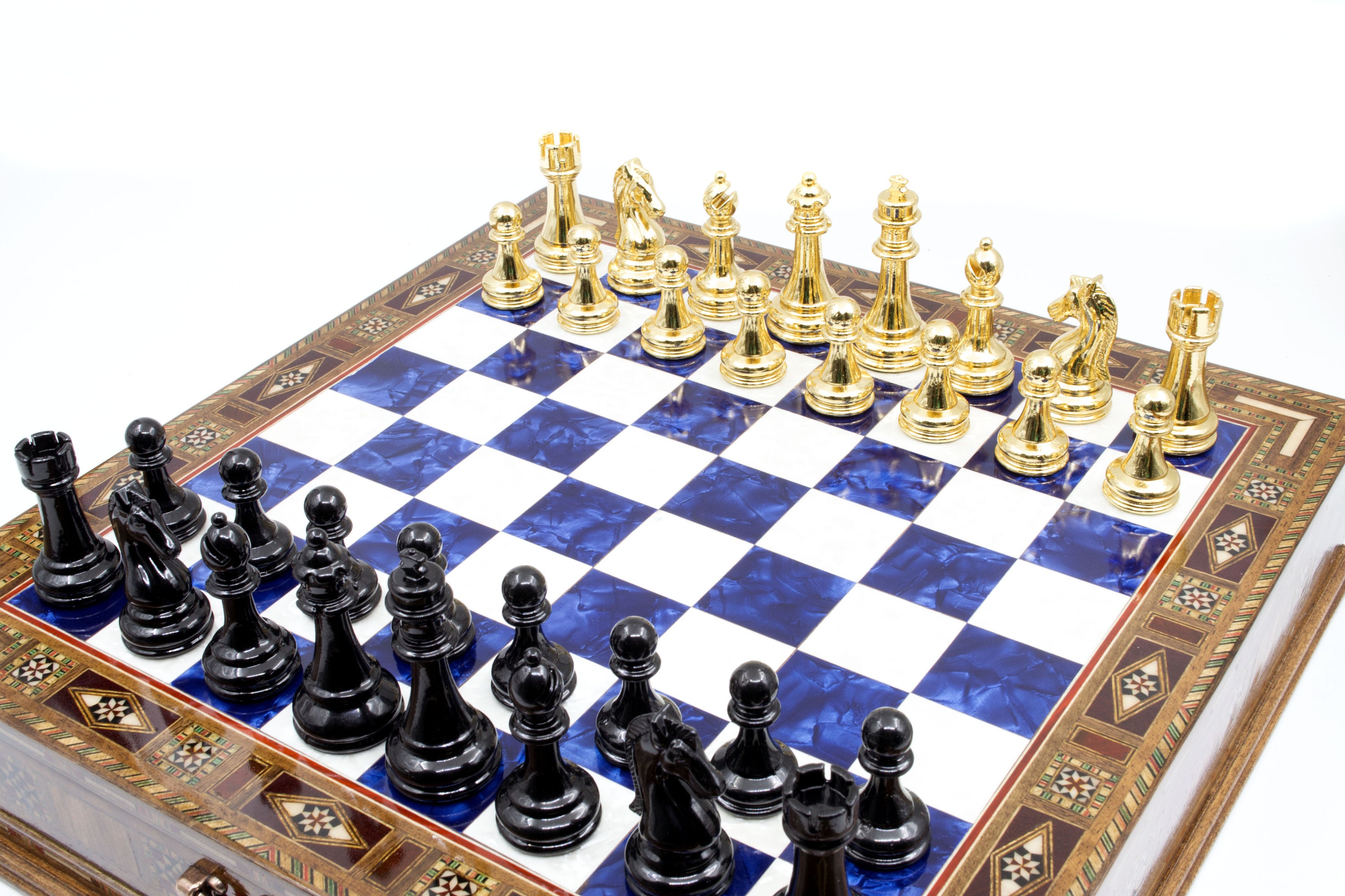 Premium Chess Set Handmade Wooden Chess Board With Storage Personalize ...