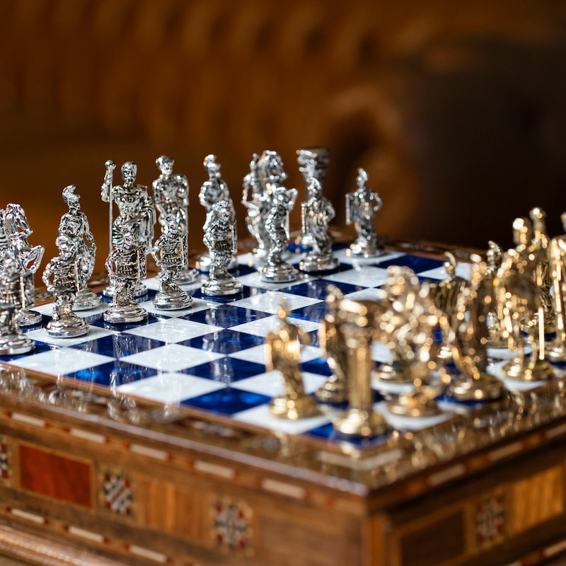 Metal Chess Pieces Board - Etsy