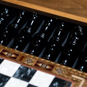 Luxury Chess Set With Board Handmade Custom Chess Board With Storage ...