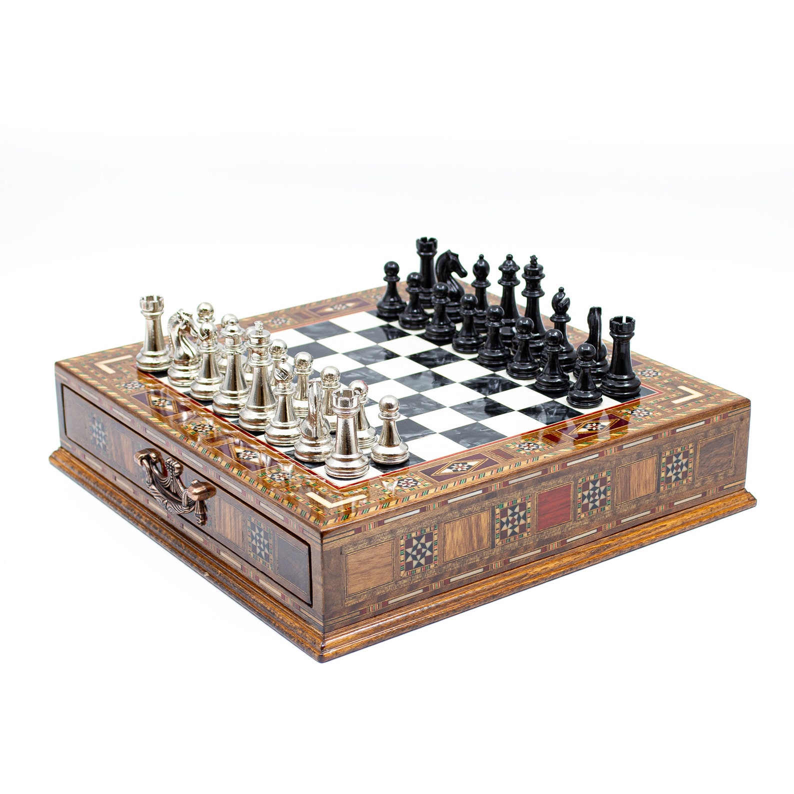 Premium Chess Set Handmade Wooden Chess Board With Storage Personalize ...