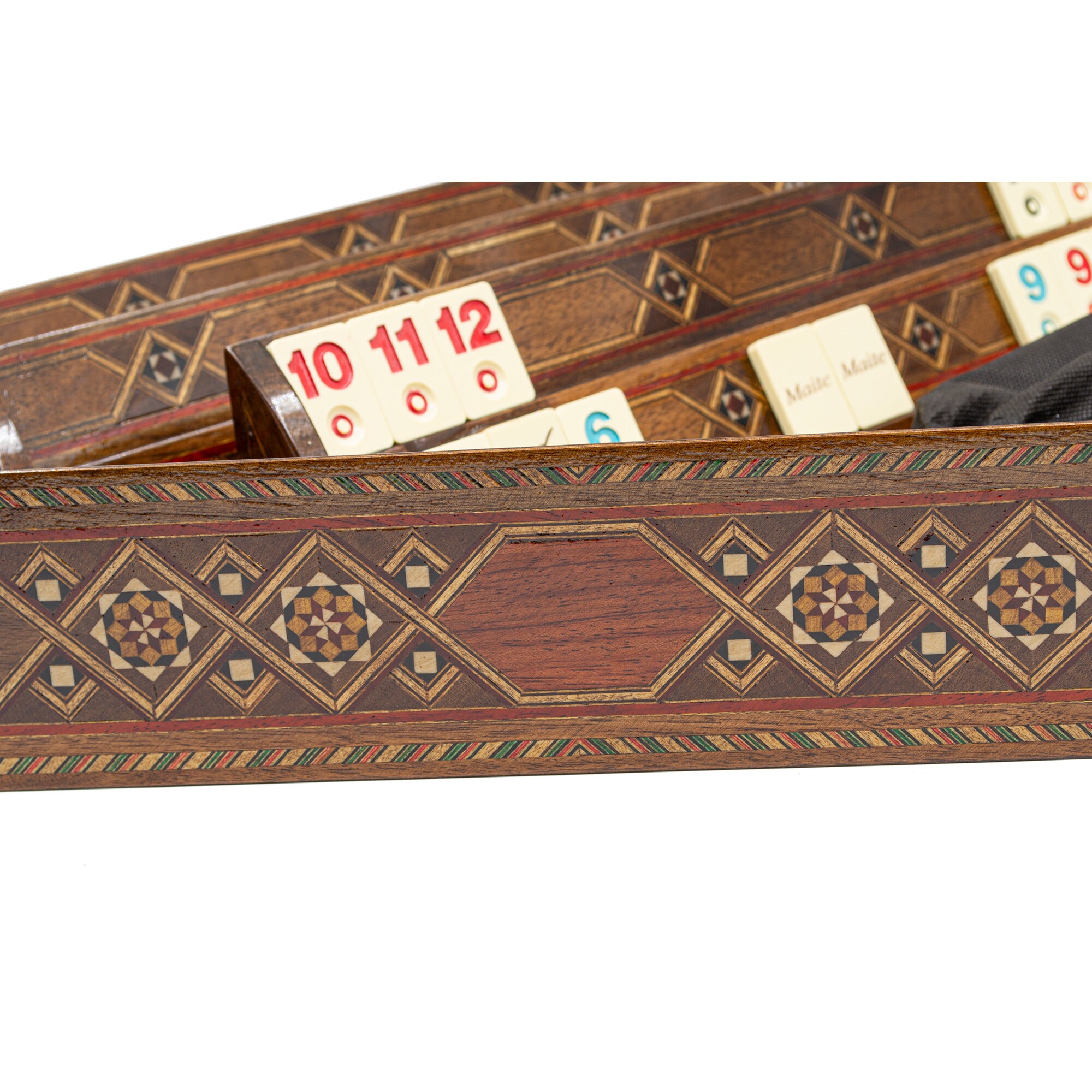 Wood Mosaic Straight Rummy Cube Set Rummi Tiles Custom Tile Set Okey ...