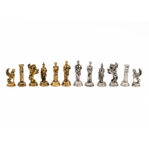Handmade Metal Chess Pieces: Roman Style Figures - Small Chess Set - Etsy