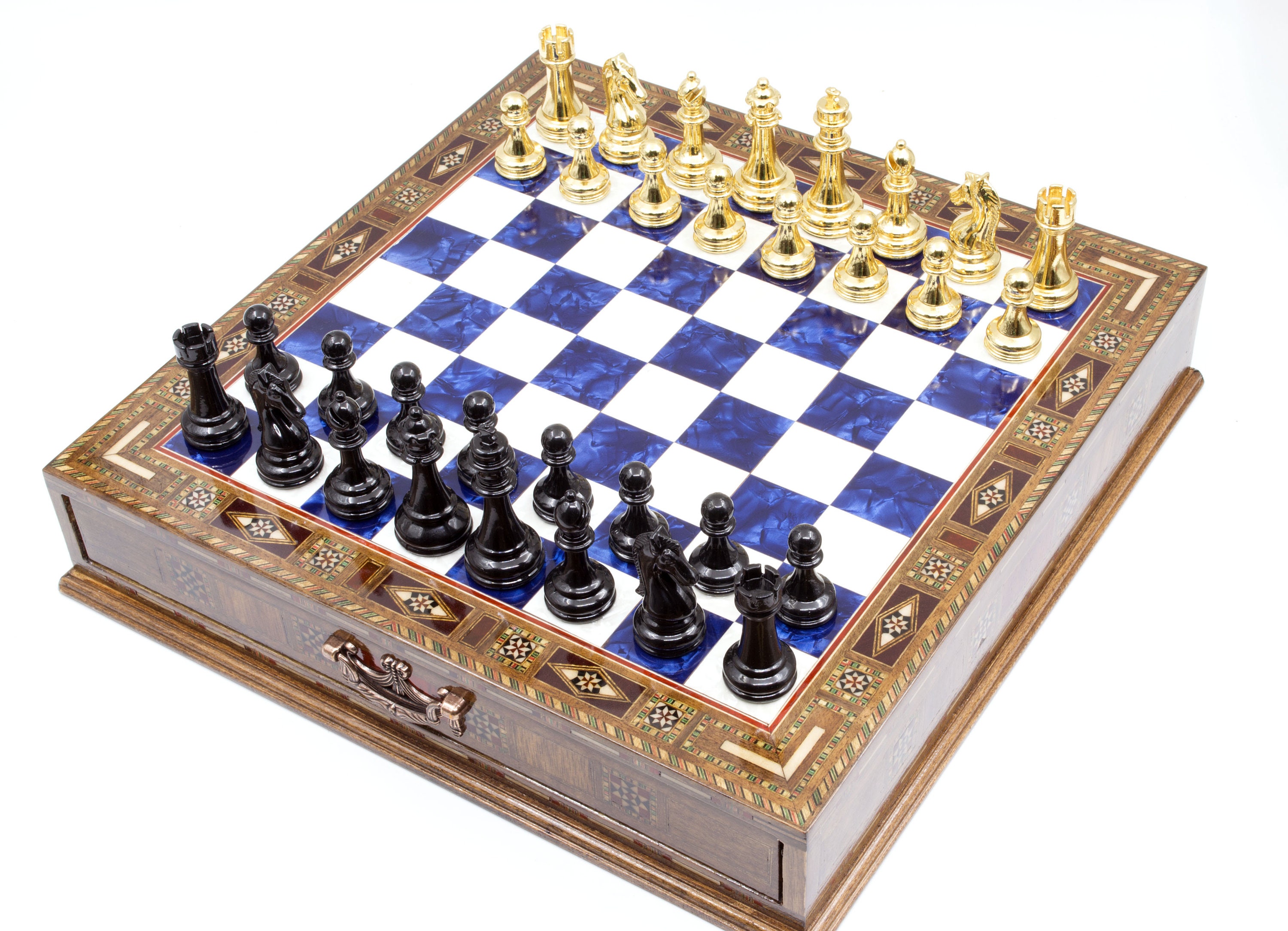 Premium Chess Set Handmade Wooden Chess Board With Storage Personalize ...