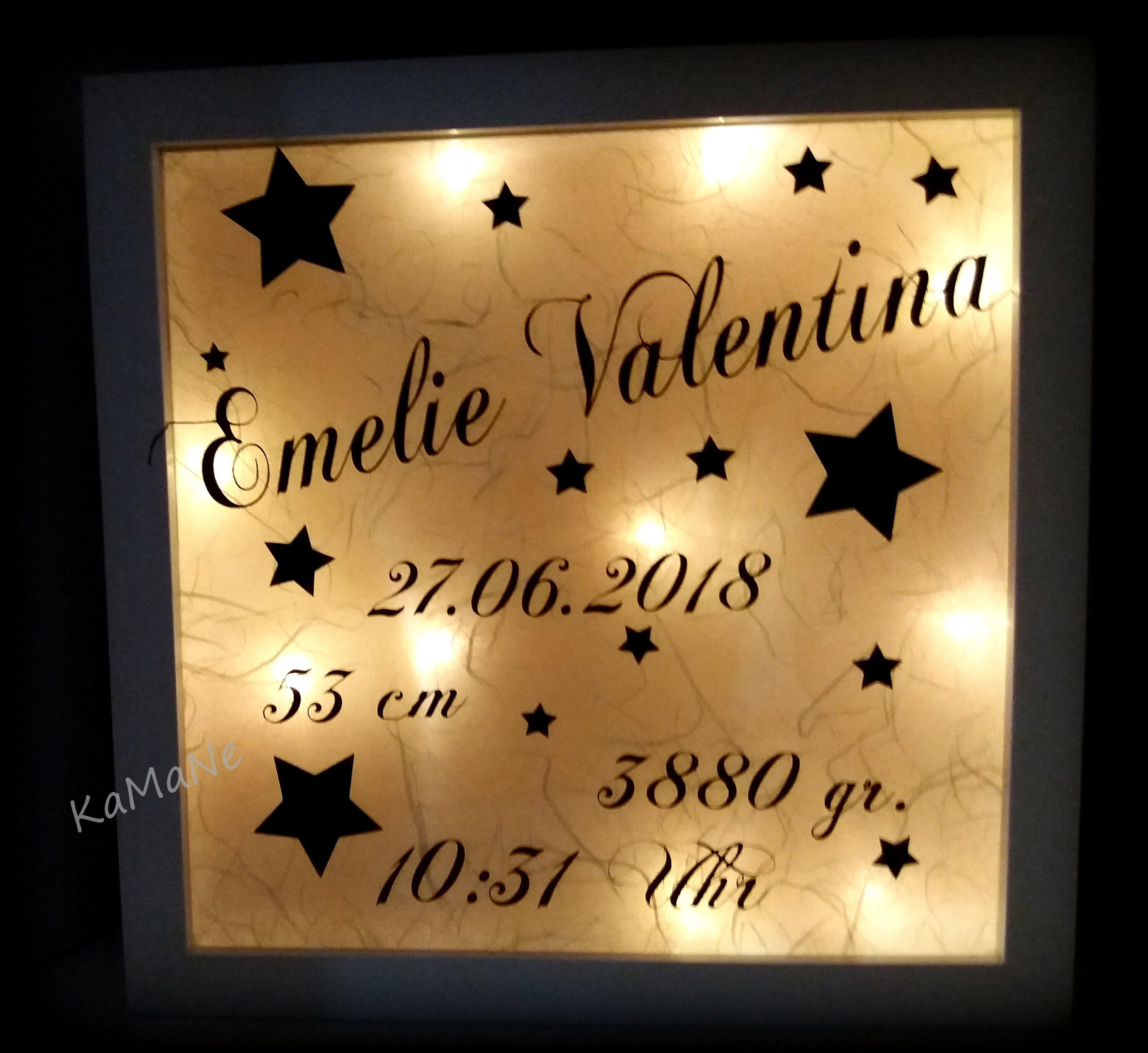 Illuminated Picture Frame LED Light Frame With Birth Dates Gift for ...