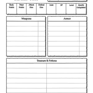 Digital Editable Heroquest Character Sheet PDF for Smart Phones ...