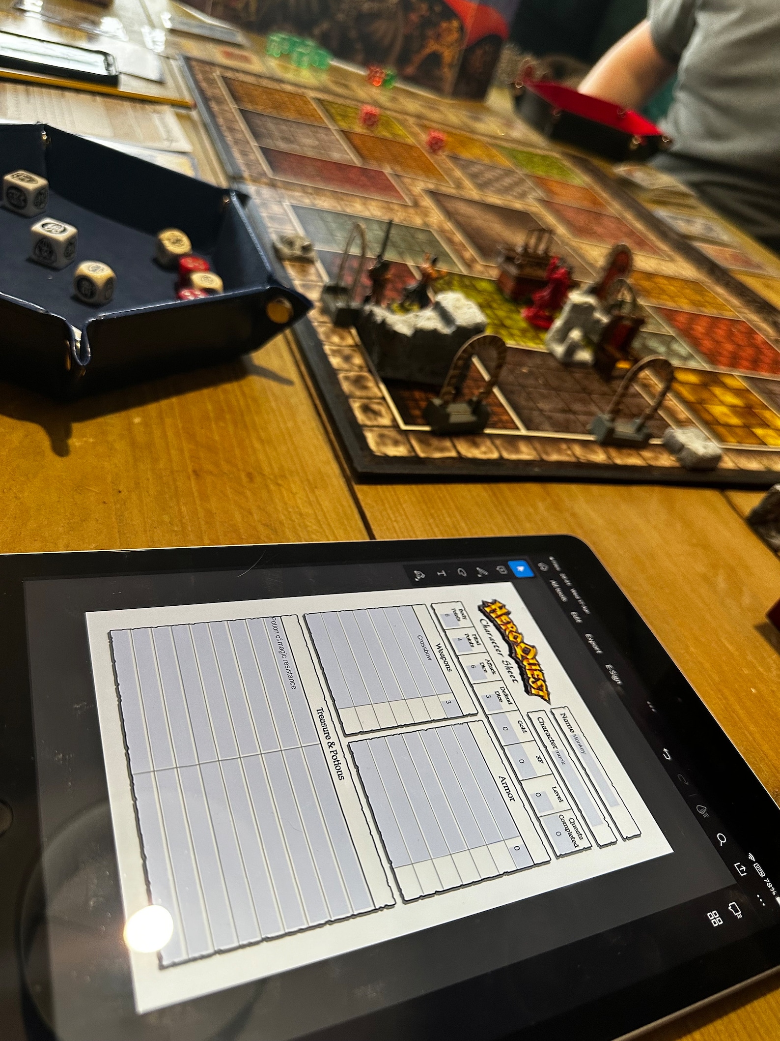 Digital Editable Heroquest Character Sheet PDF for Smart Phones ...