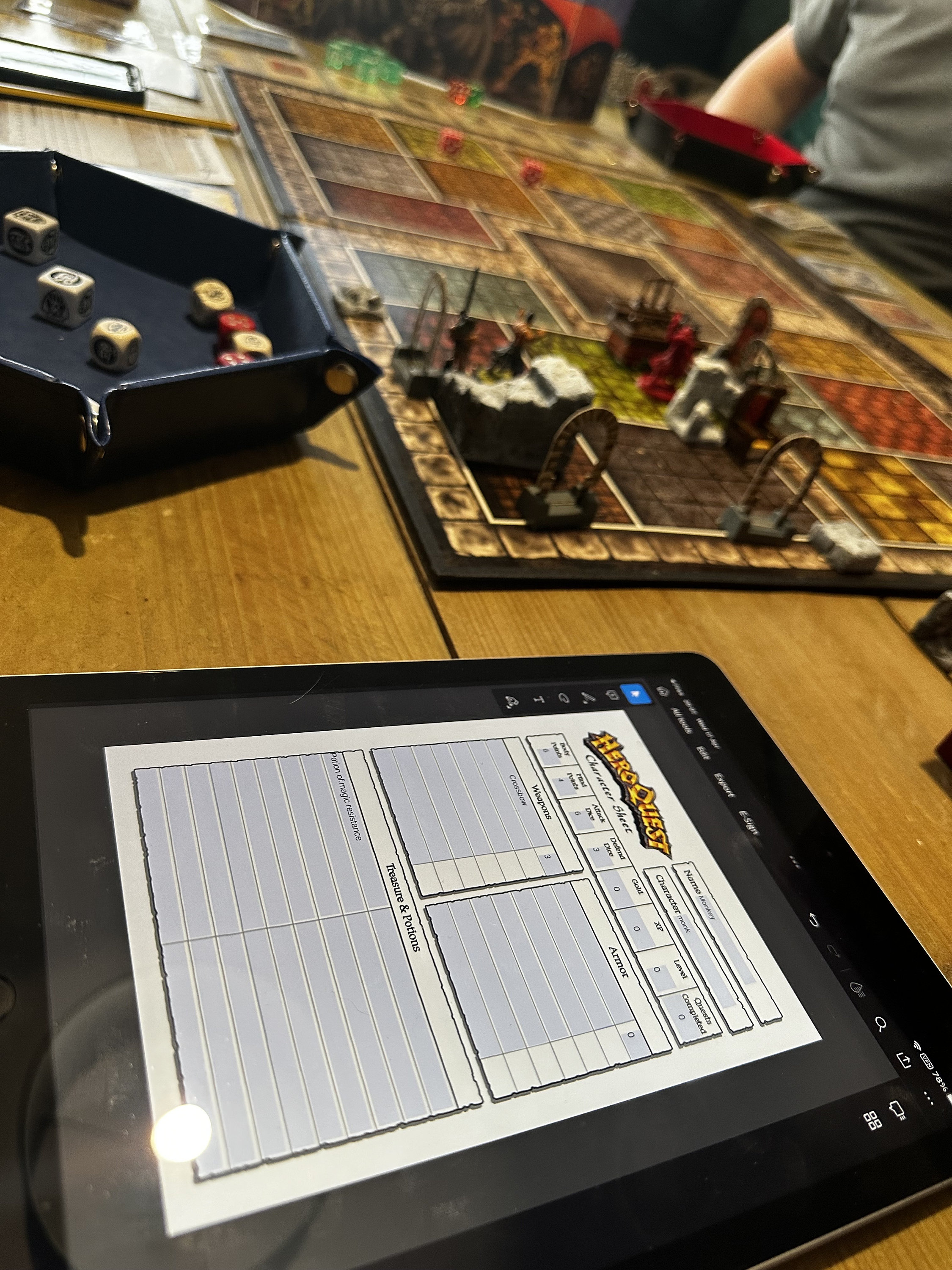 Digital Editable Heroquest Character Sheet PDF for Smart Phones ...