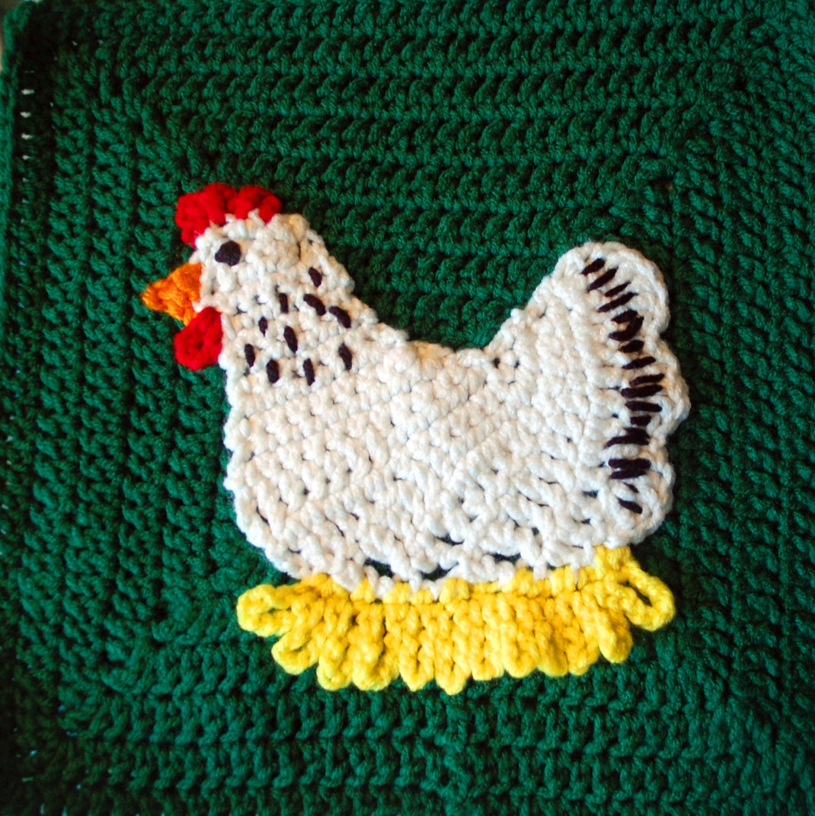 Nesting Hen PDF Crochet Chicken Applique Pattern INSTANT - Etsy