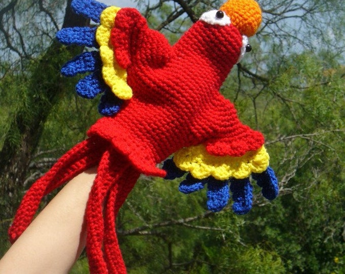 Scarlet Macaw Hand Puppet Crochet Pattern PDF INSTANT DOWNLOAD - Etsy