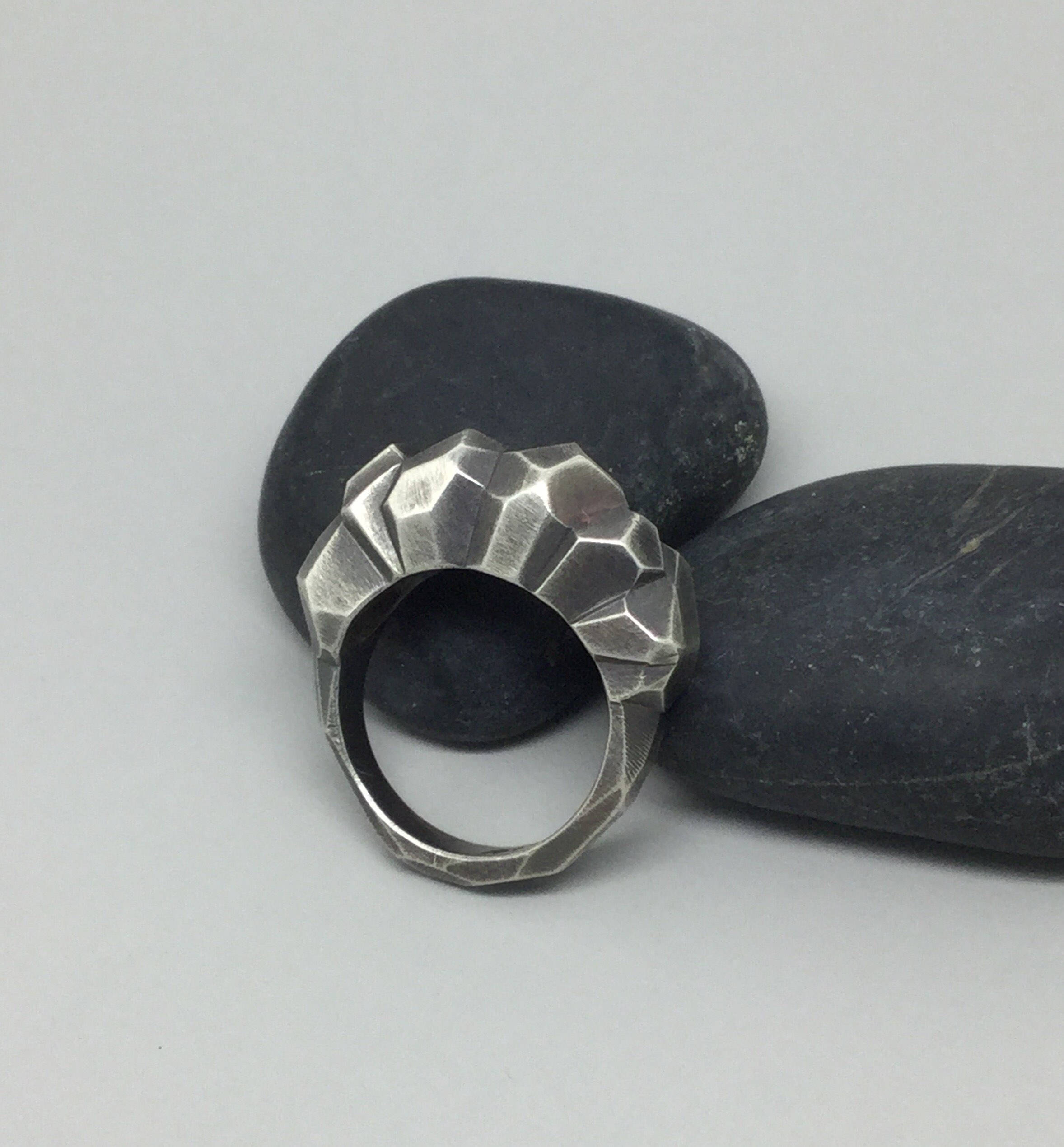 Geometric Sterling Silver Ring - Etsy