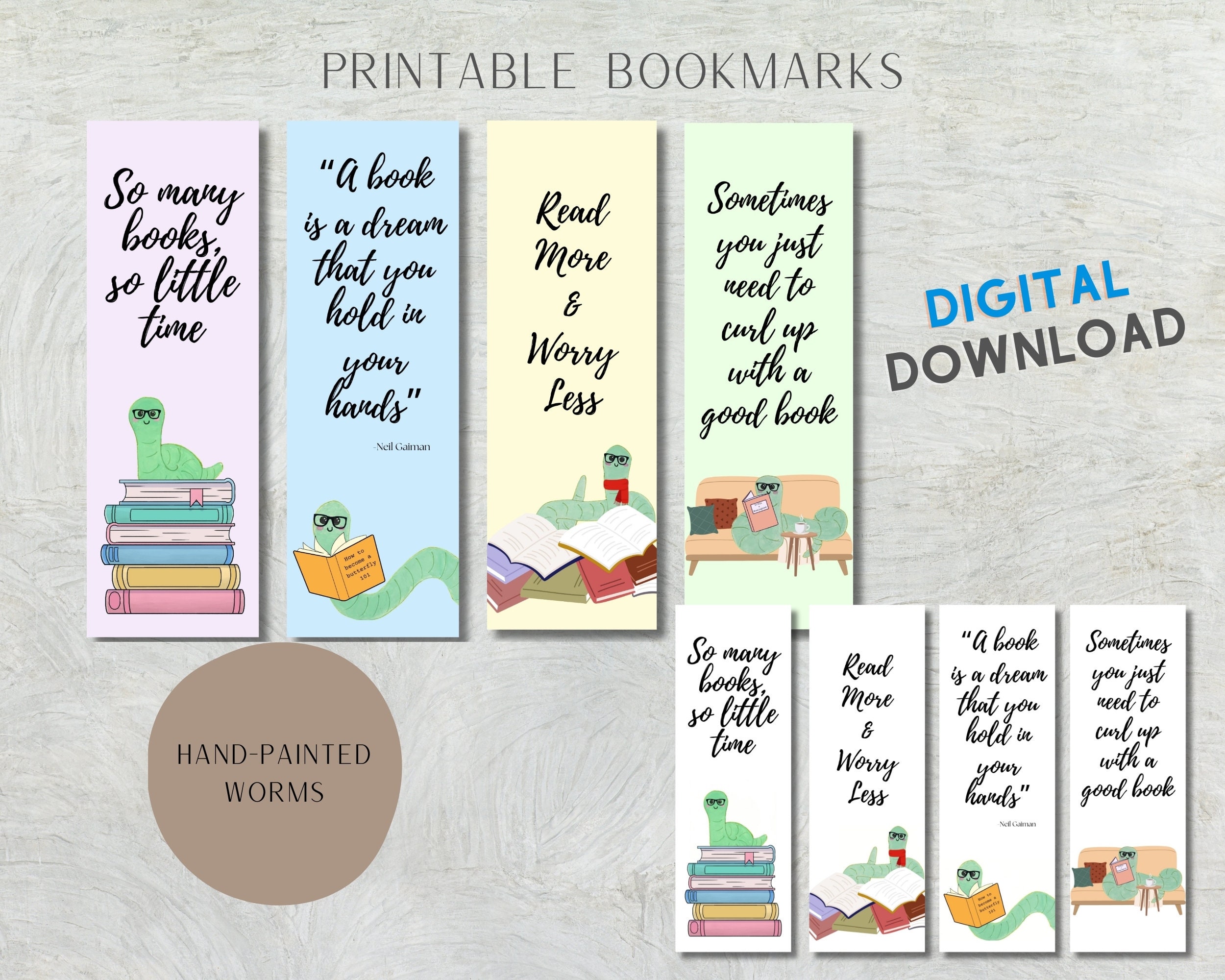 Printable Bookmarks for Bookworm Book Marks Fun Quote Bookmark Gifts ...