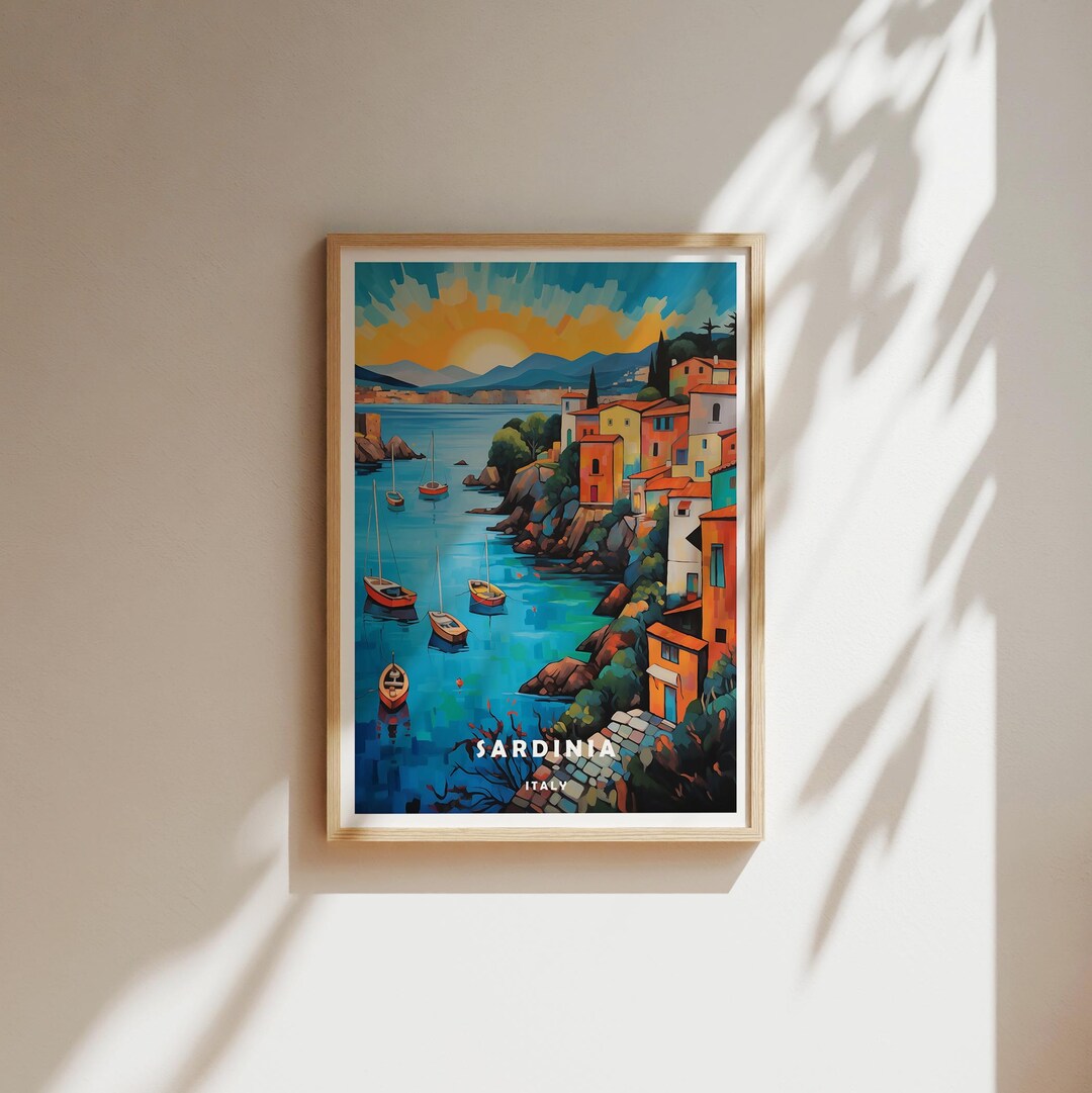 Sardinia Print, Sardinia Poster, Sardinia Travel Artwork, Italian Home ...