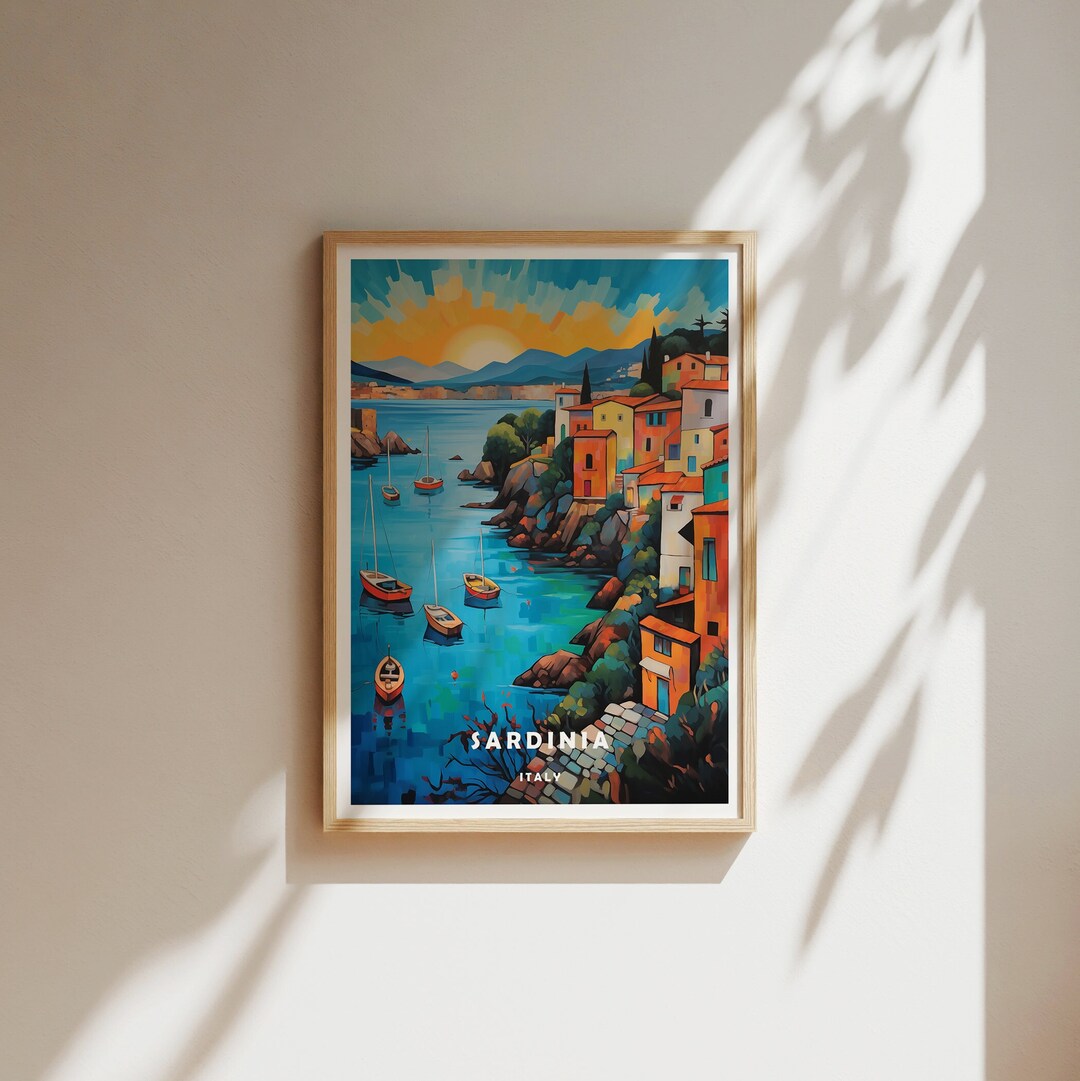 Sardinia Travel Poster, Sardinia Print, Sardinia Wall Art,retro Print ...