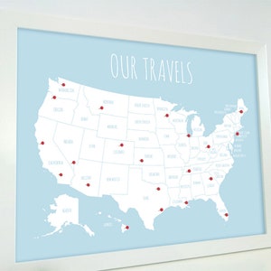 Mini USA Push Pin Map | DIY United States Travel Map Pin Board Kit ...