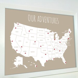 Mini USA Push Pin Map | DIY United States Travel Map Pin Board Kit ...