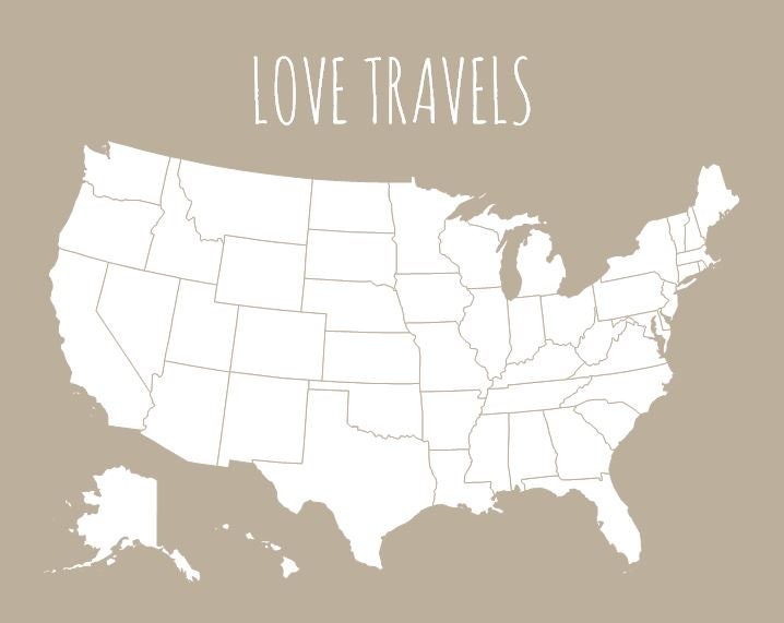 US Travel Map With Stickers | Sentimental Boyfriend Gift | Romantic ...