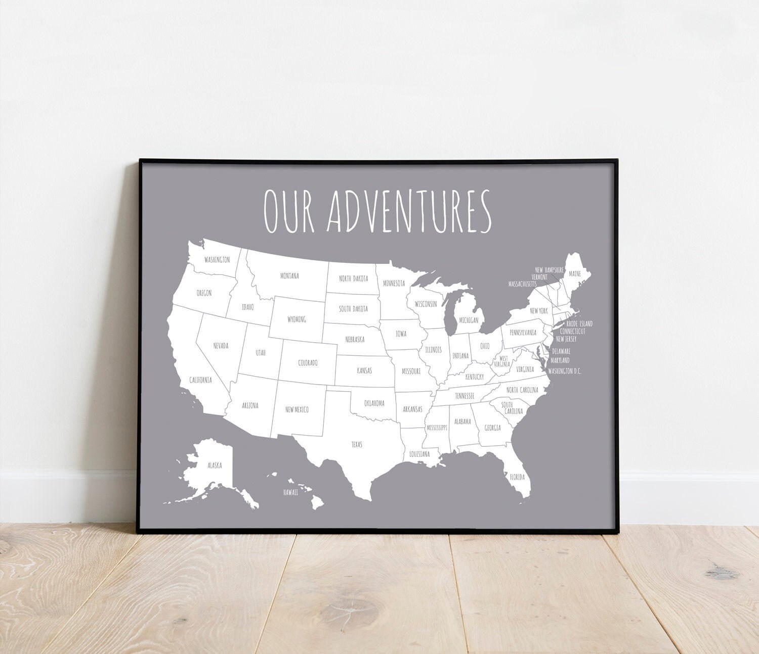 United States Travel Map Print US Map for Places Visited USA Vacation ...