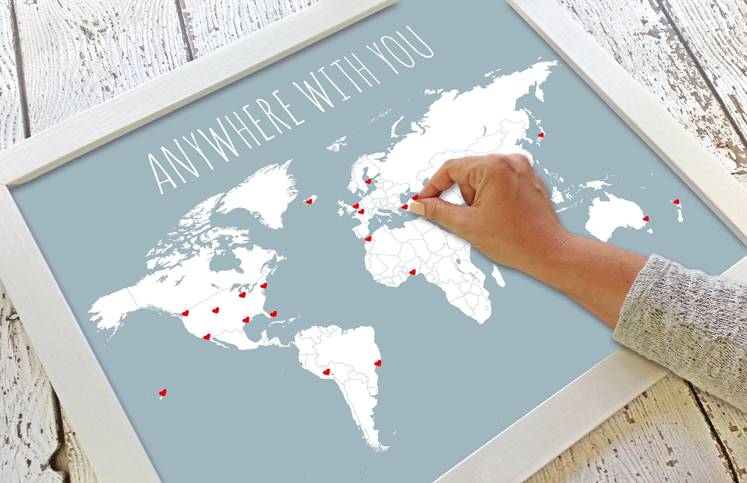 United States Map | Romantic Gift for Him | Unframed Couples Travel Map ...