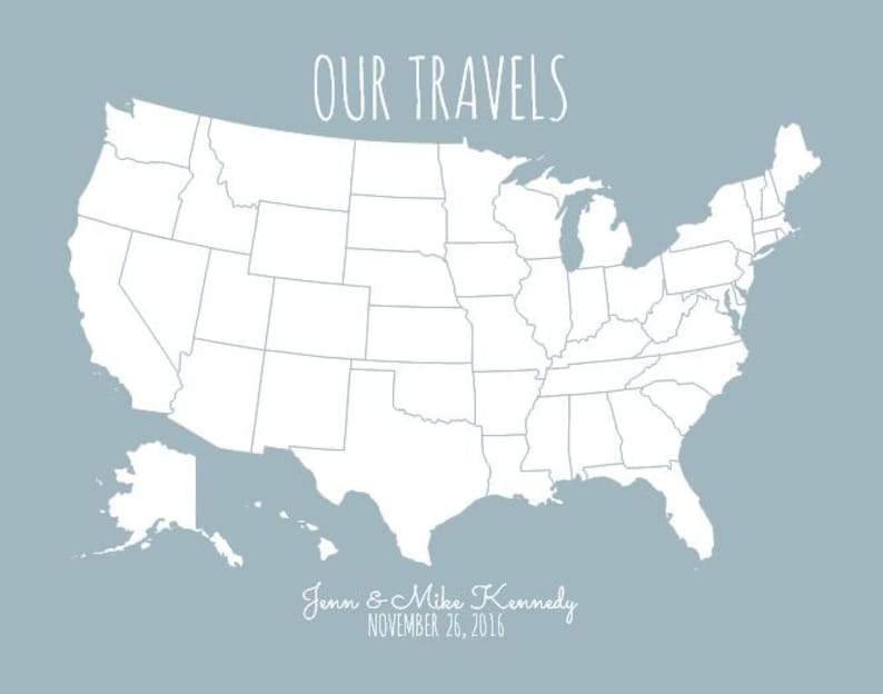 Couples Travel Map to Mark Places You Visit Gift for Him or | Etsy