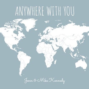 Personalized World Travel Map Art Print | Travel Decor, Anywhere With ...