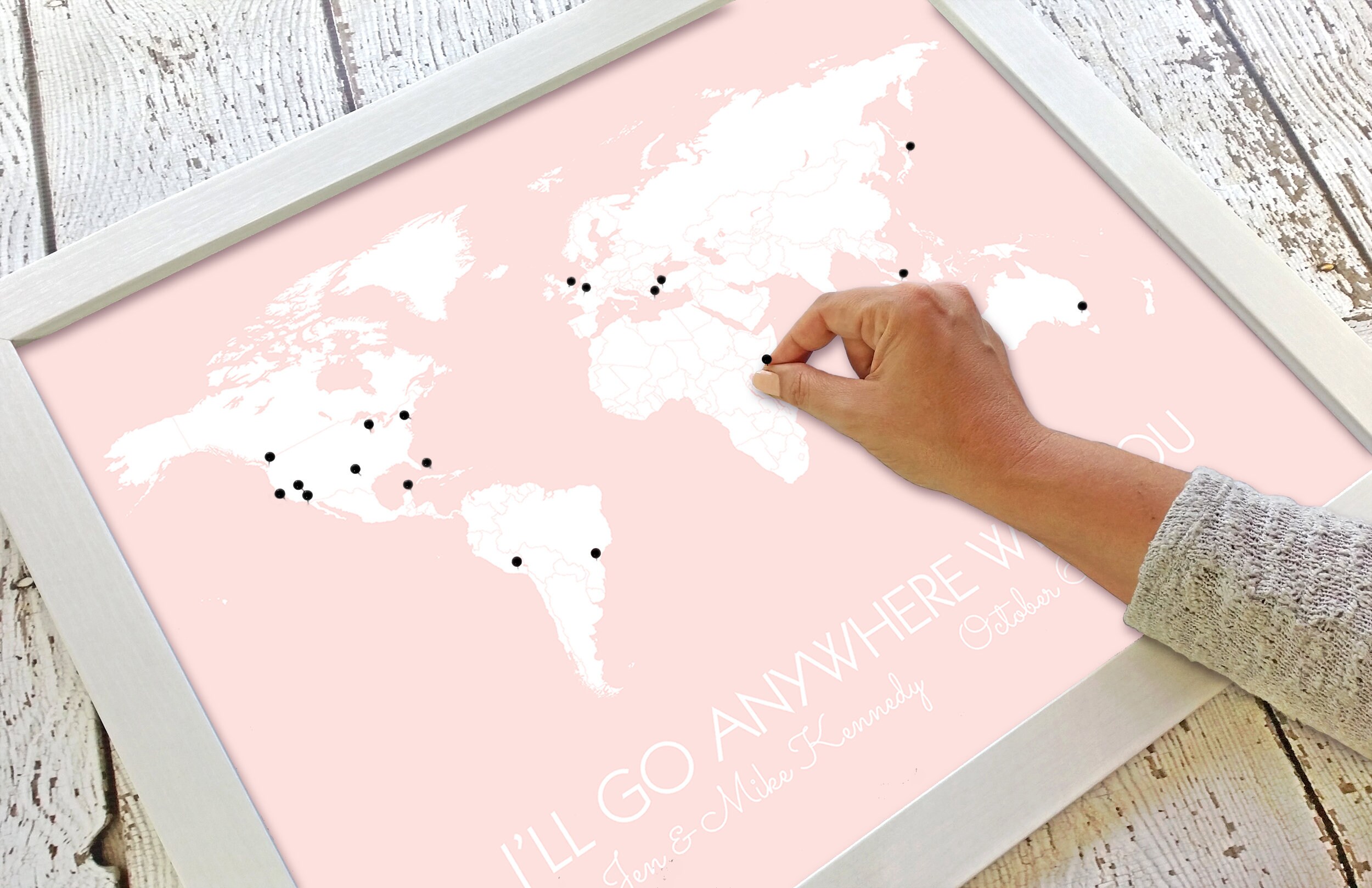 Personalized World Map Poster - You Are My Greatest Adventure, Unframed ...