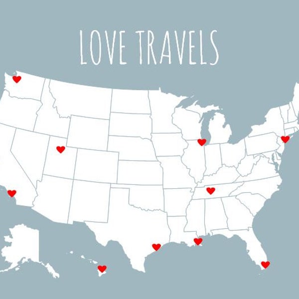 Where We've Been Map - Etsy
