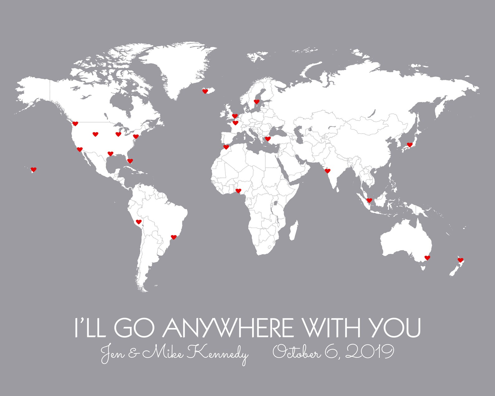 Personalized World Map Poster You Are My Greatest Adventure - Etsy