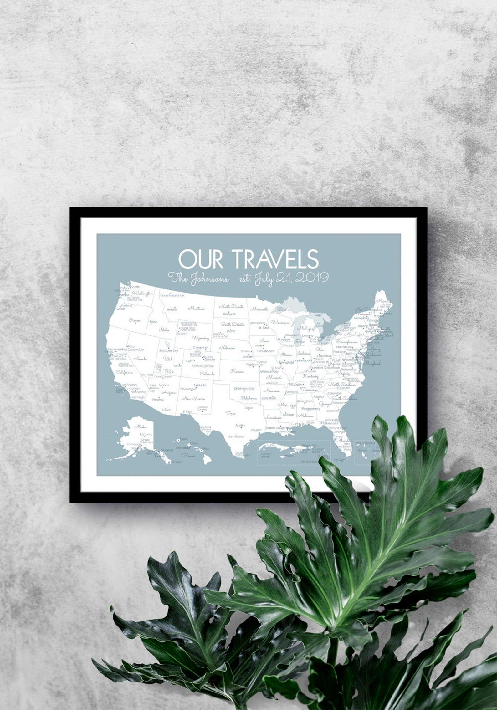 Personalized US Travel Map Print United States Pin Map - Etsy