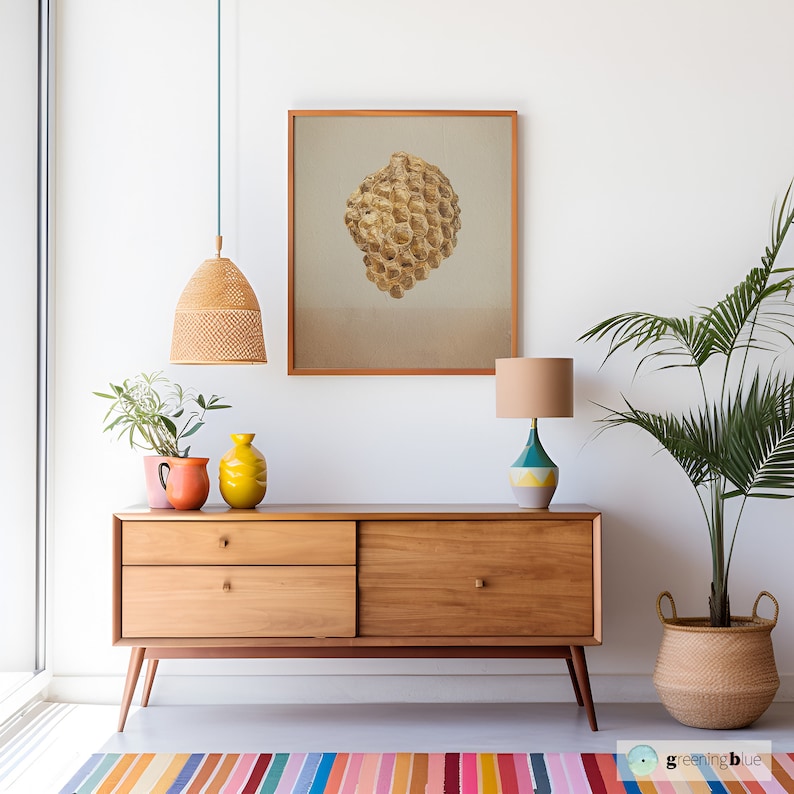 Beehive Wall Decor Art Printable, Honeycomb Poster Natural Print, Honey ...