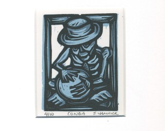 Calavera Skeleton Drummer Original Print | Etsy