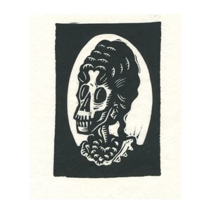 Skeleton Linocut Calavera Beauty. - Etsy