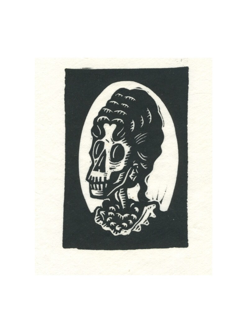 Skeleton Linocut Calavera Beauty. - Etsy
