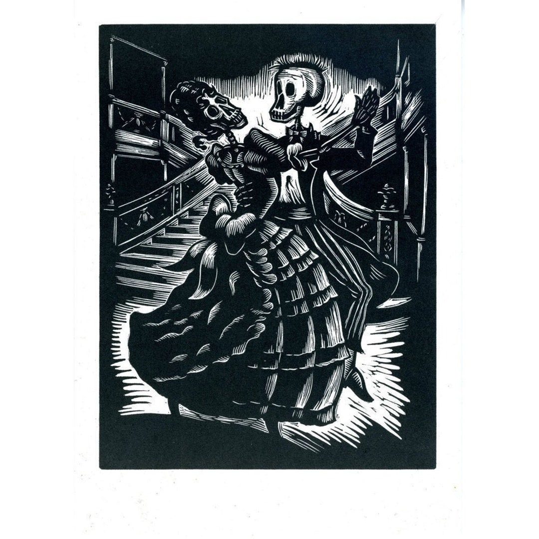 Skeleton Calavera Last Waltz Greeting Card - Etsy