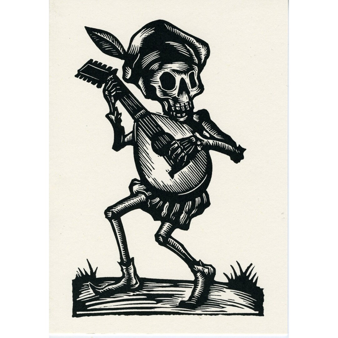 Skeleton Card Strolling Minstrel - Etsy