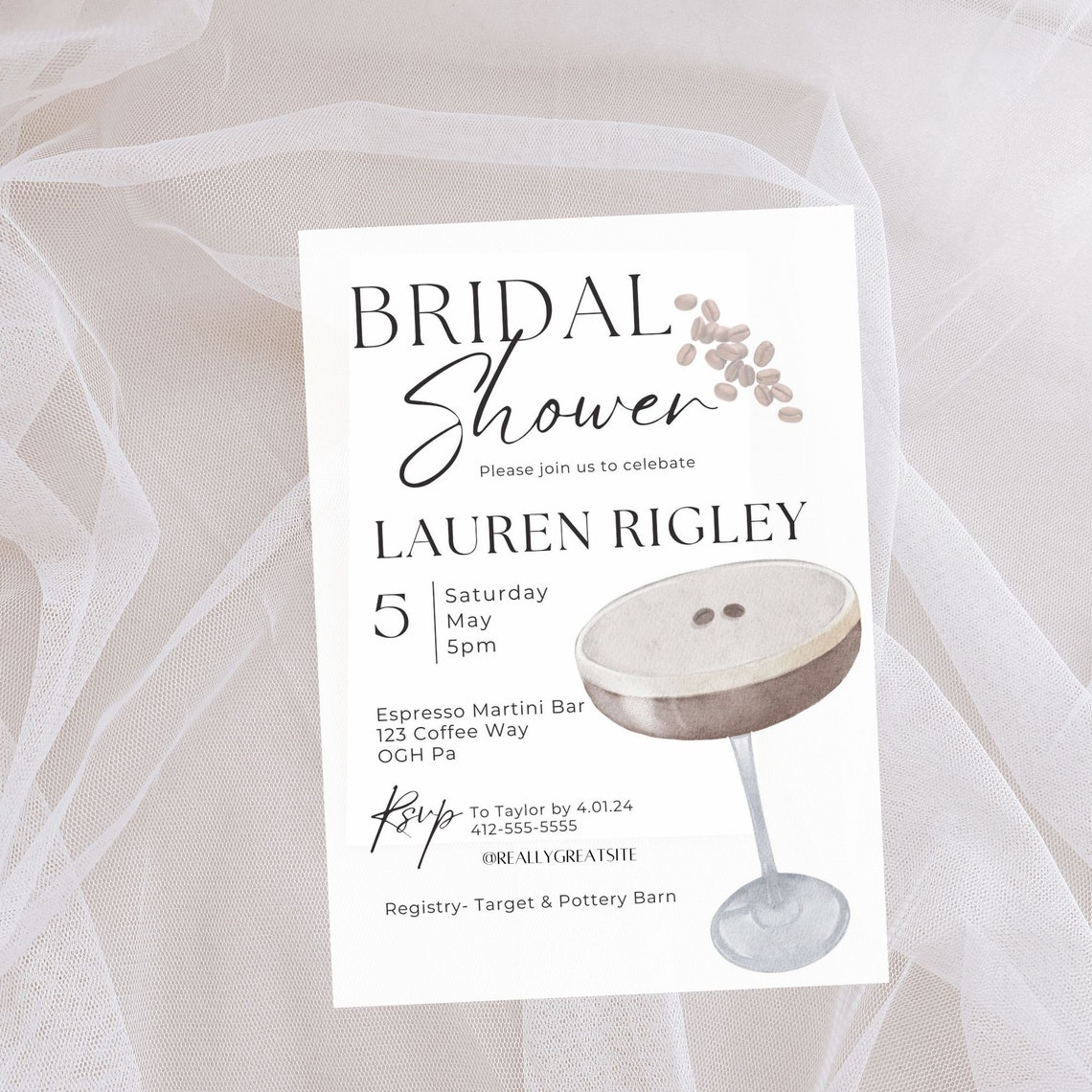 Espresso Martini Bridal Shower Template - Etsy