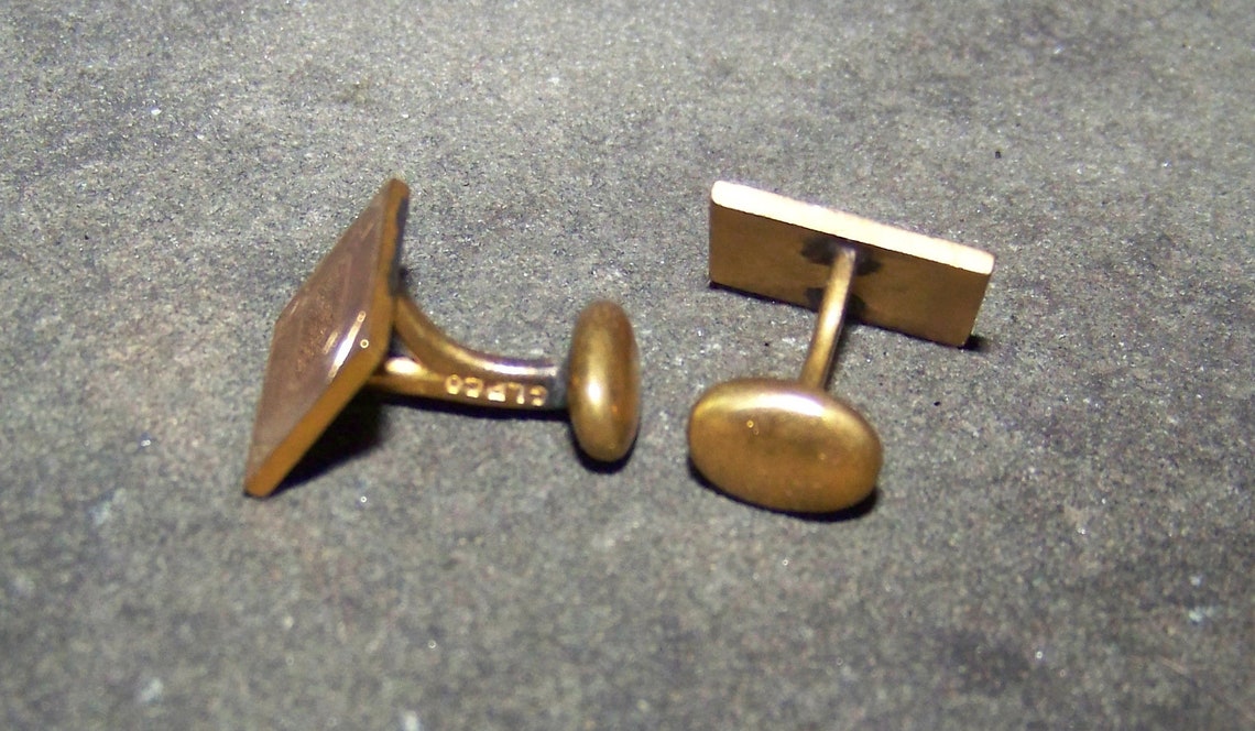 Classic VINTAGE Bean-back Cuff Links Marked GLP CO North Attleboro ...