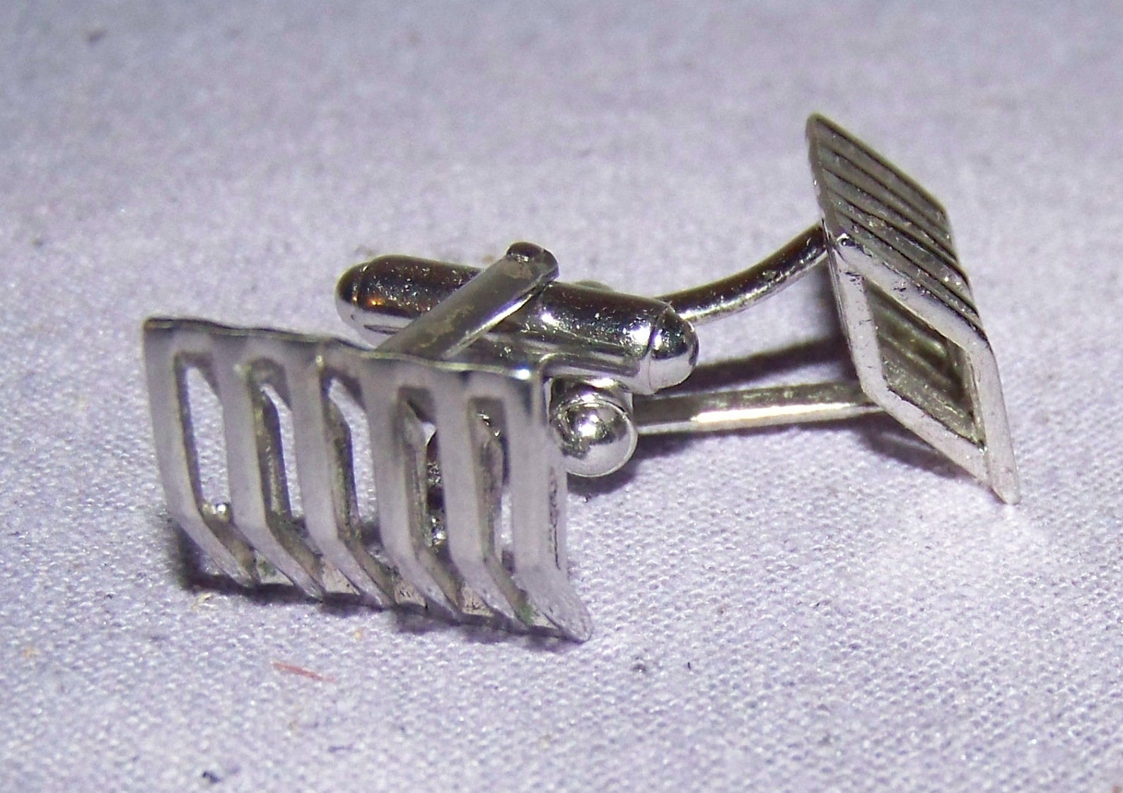 VINTAGE Anson Sterling Modernist Cufflinks Linear Open Design Pat ...