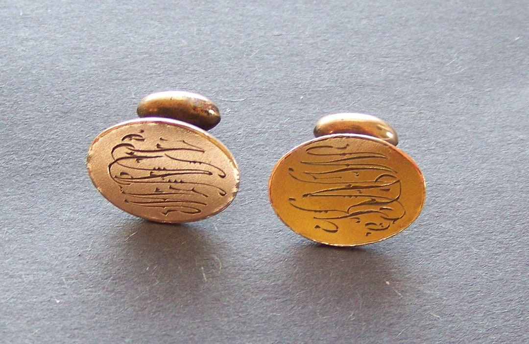 VINTAGE Gold Filled Cipher Monogrammed Knw Bean-back Cuff Links - Etsy
