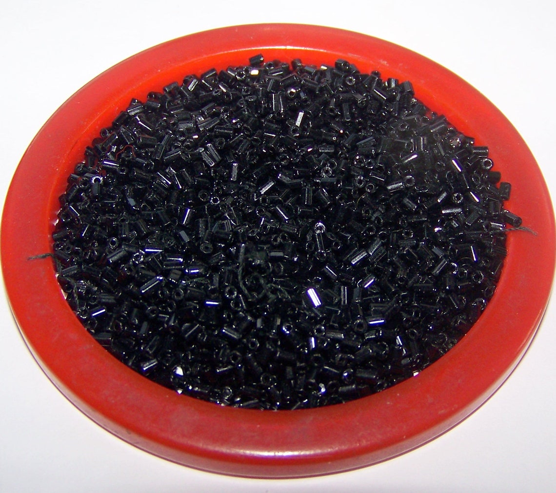 Antique 40 Grams Black Bugle Tube Beads Loose 2.39mm | Etsy