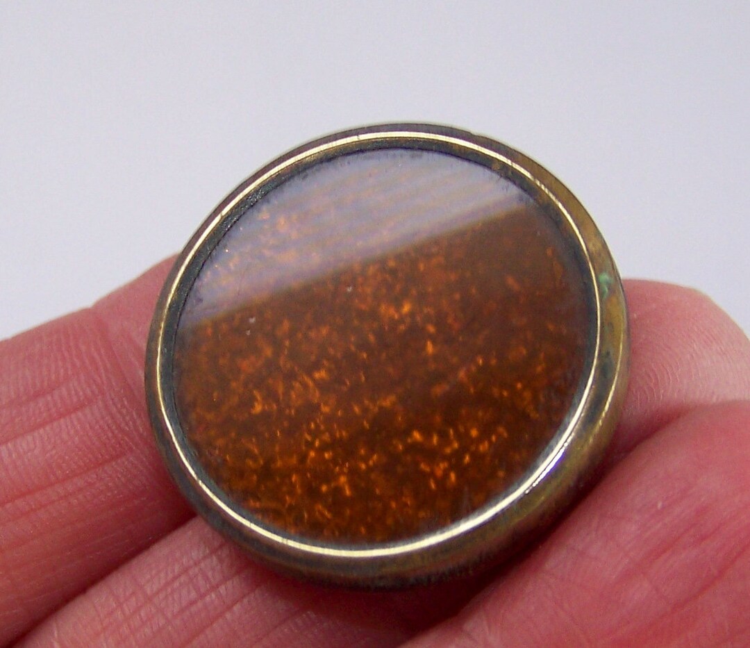 Antique 1800's Drum Button Wonderful Paris parfait Gold, Orange 1 1/16 ...