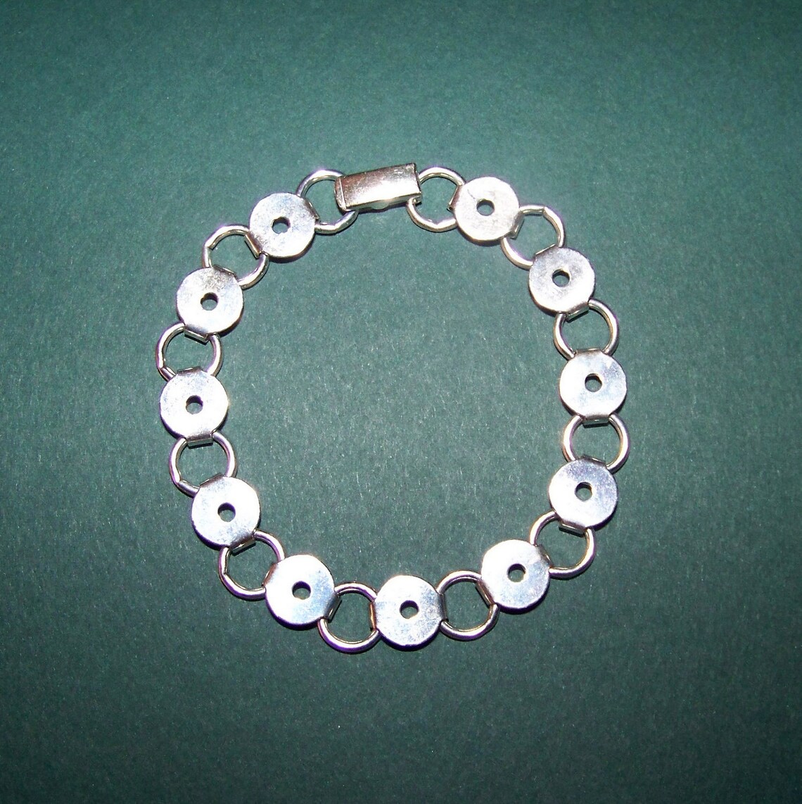 Sterling Silver Solid Silver Disc and Loop Bracelet for Gluing - Etsy