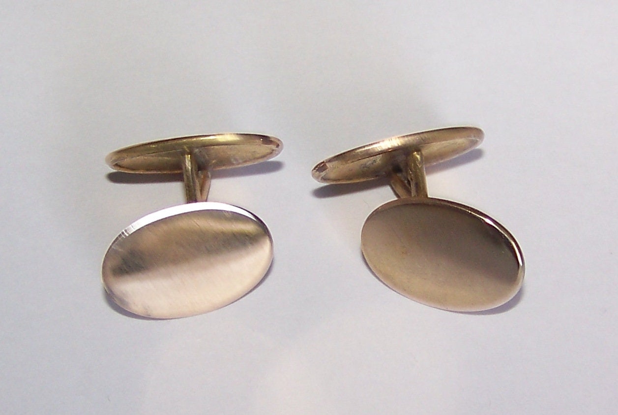 Beautiful VINTAGE Gold Filled Swivel Back Cufflinks H.W.K. Co Etched ...