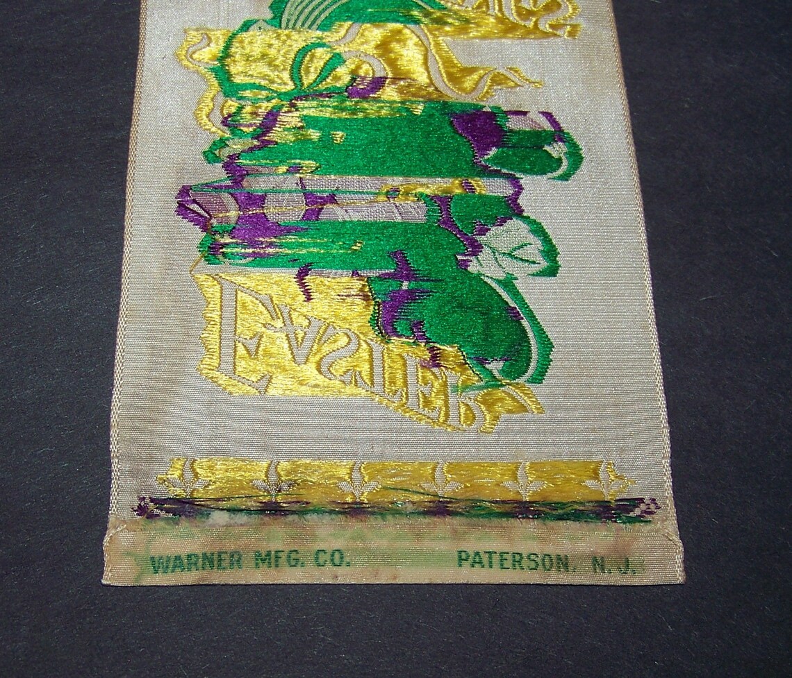 VICTORIAN Stevengraph Easter Greetings Violets Fringed - Etsy