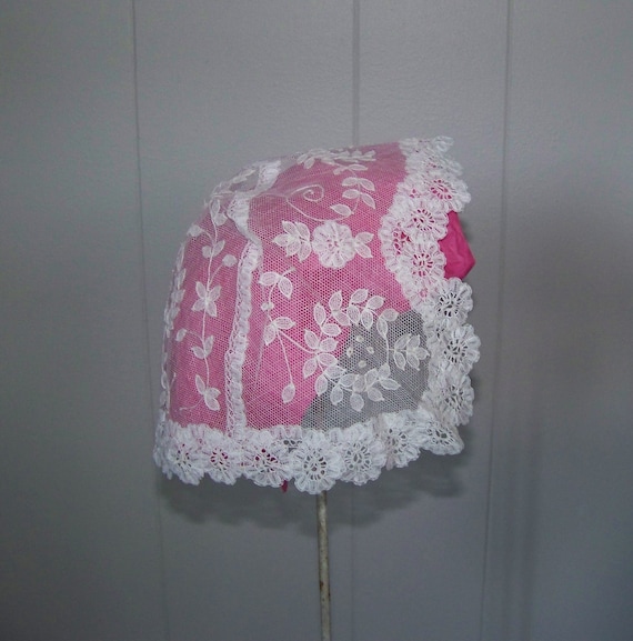 Antique Vintage Baby Bonnet /Cap Princess Lace White … - Gem