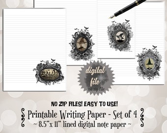 Halloween Witch and Spooky Haunted House Stationery Writing - Etsy