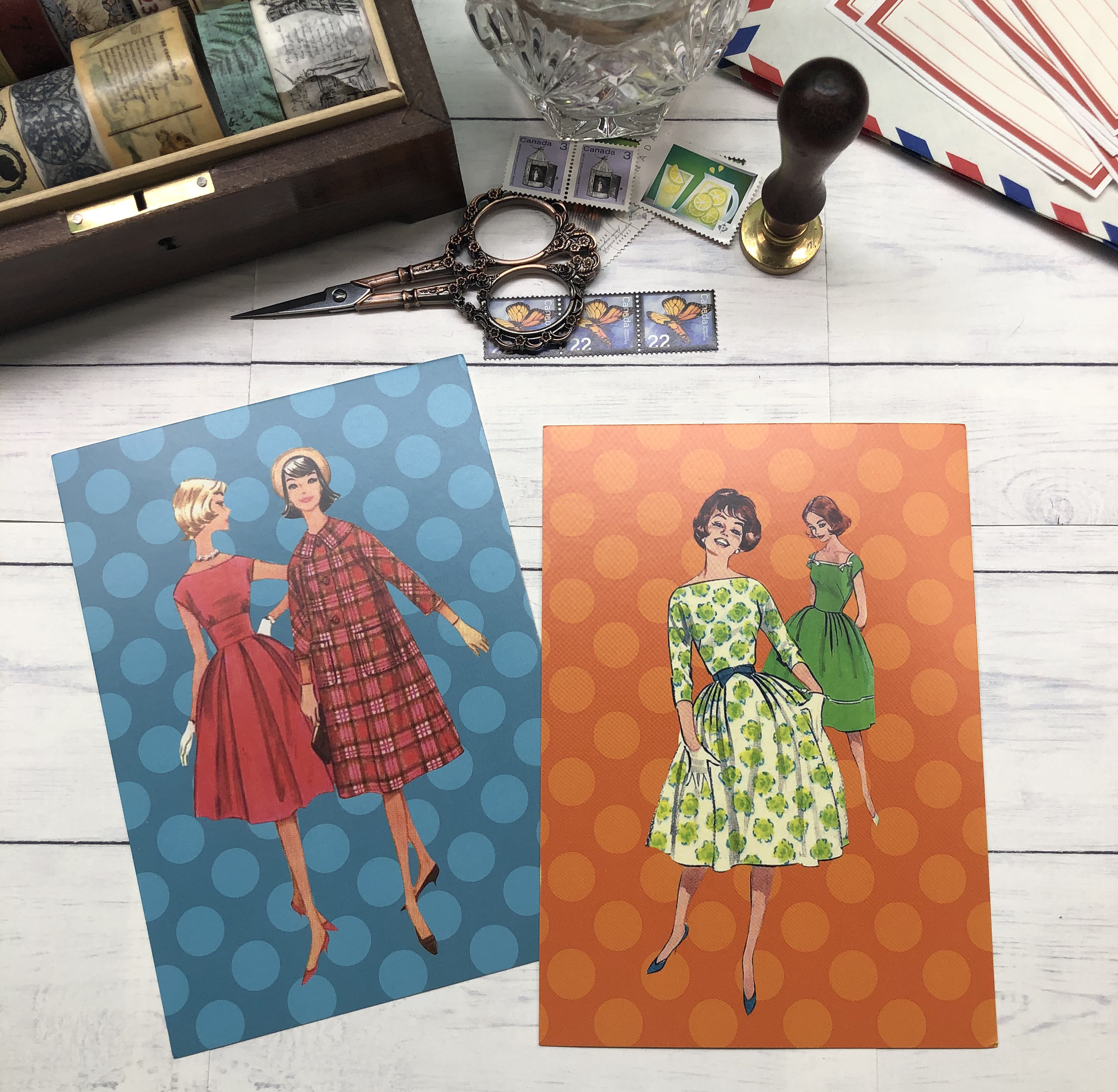 Fashion Postcard Set Retro Fashion Postcards for Friends & | Etsy