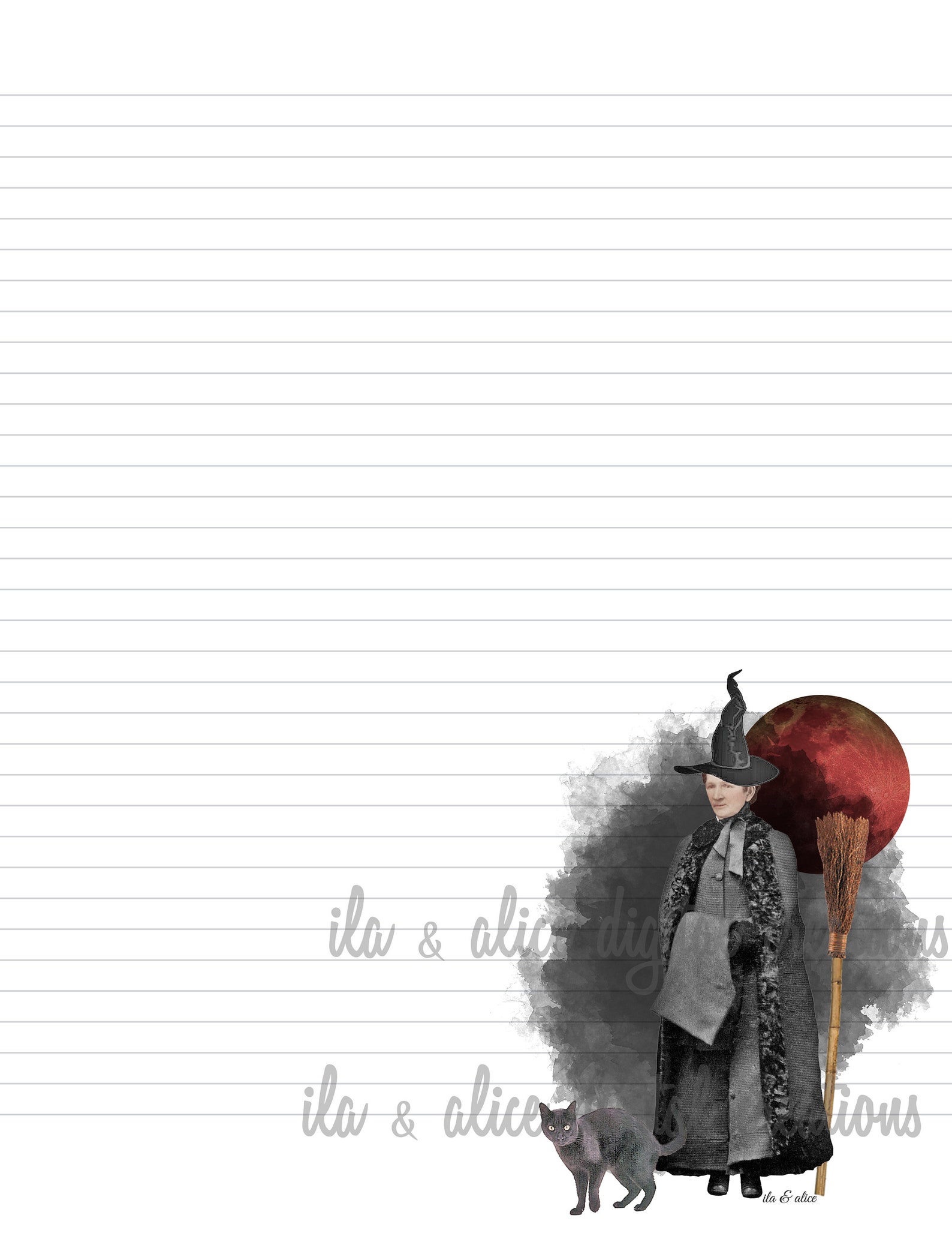 Printable Witch Letter Writing Paper Witches Digital Writing | Etsy