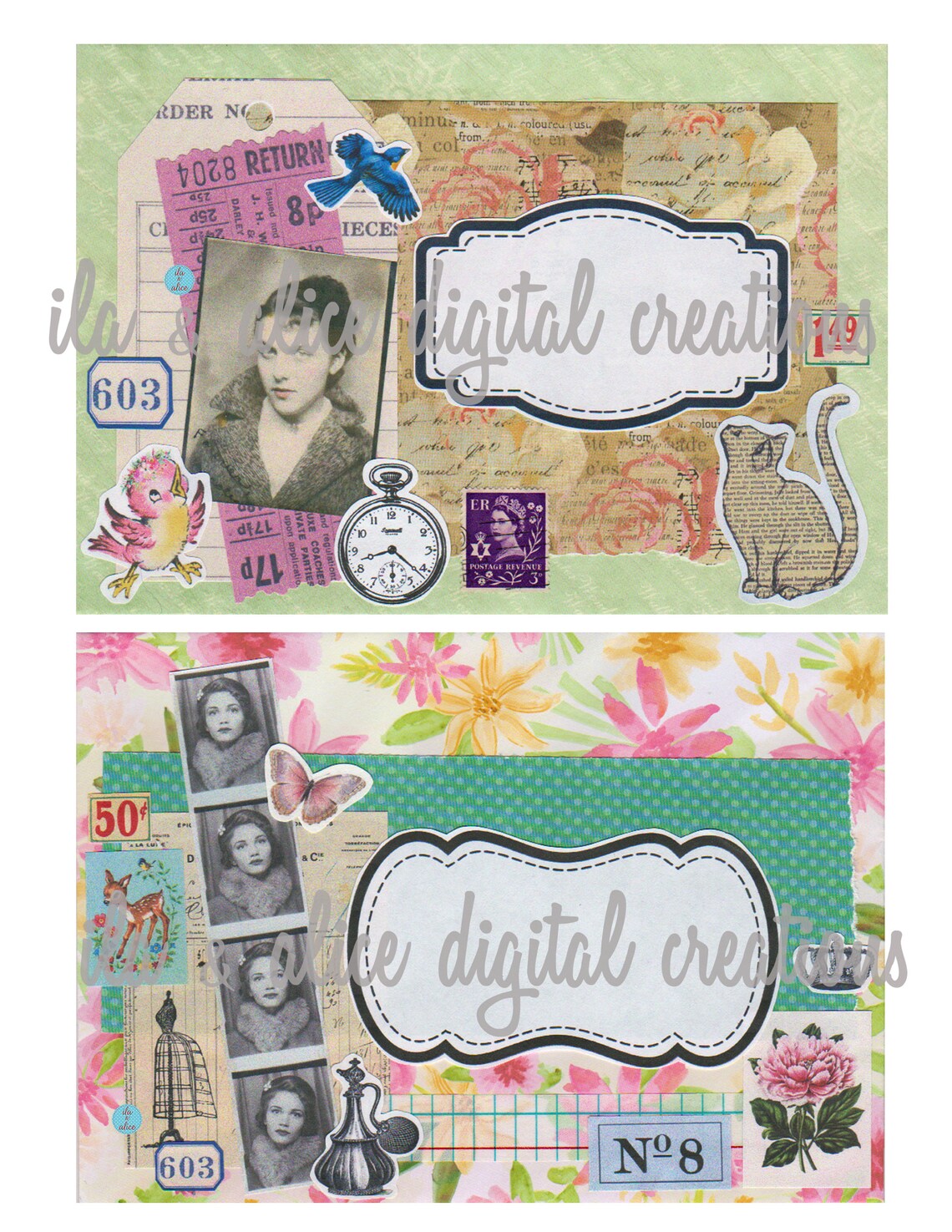 Printable Retro Address Label Digital Vintage Envelope Art - Etsy